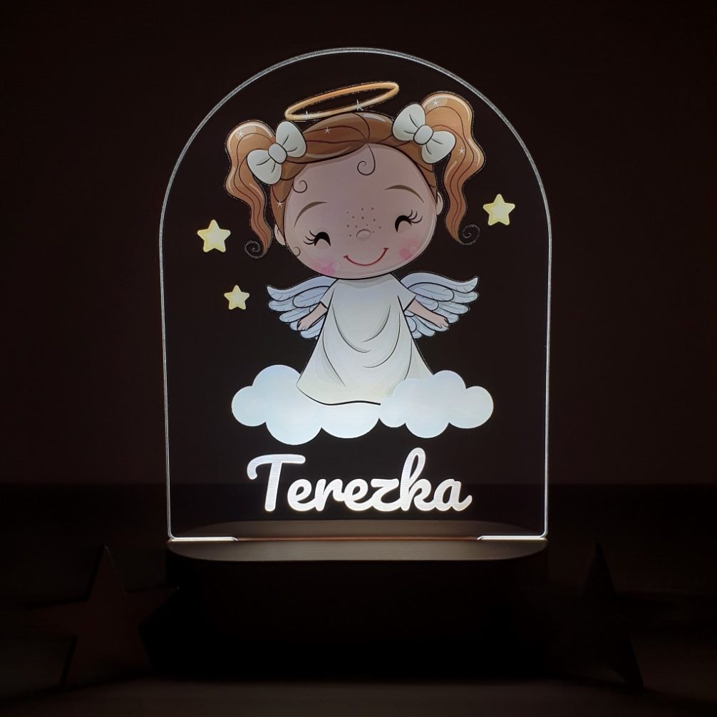Detská nočná lampa s vlastným menom "Anjelka III." - VINI.sk