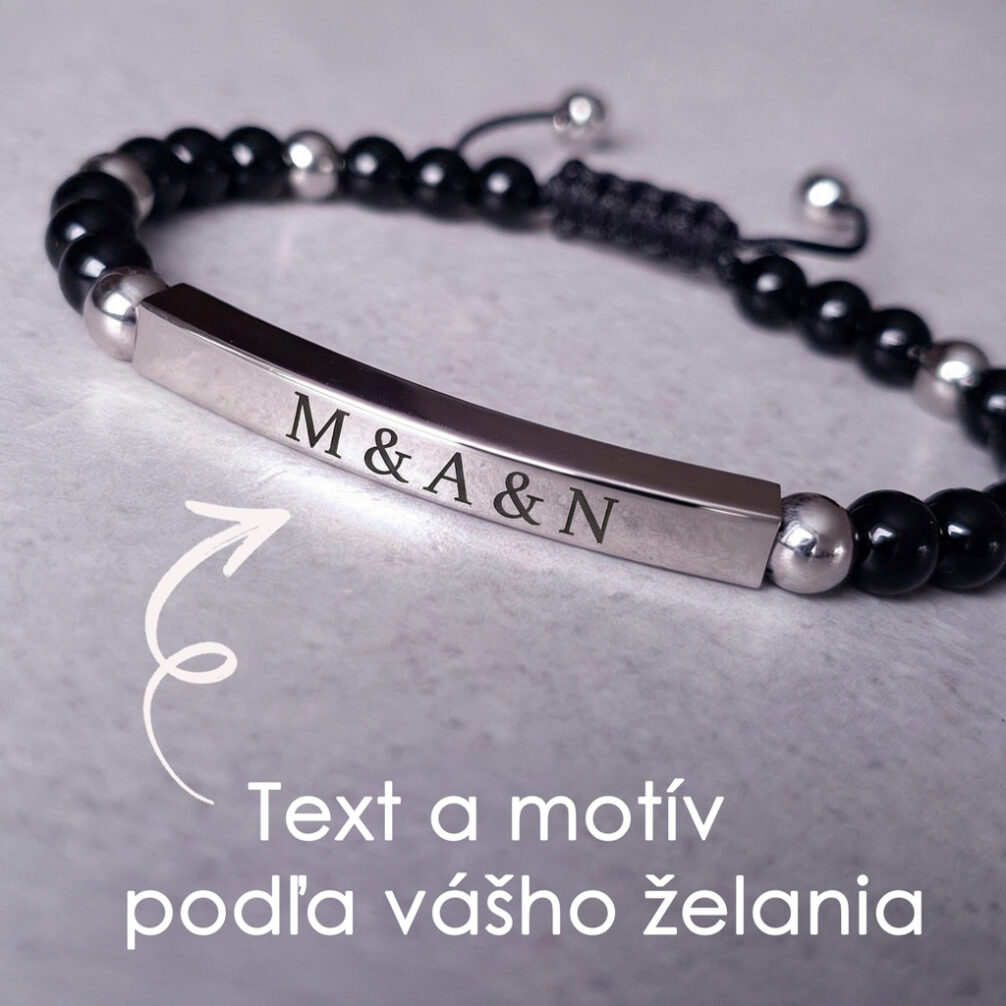 Pánsky náramok vnútornej rovnováhy – Ónyx – personalizovaný - VINI